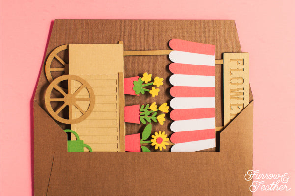 Flower Cart Card SVG – Furrow and Feather SVG