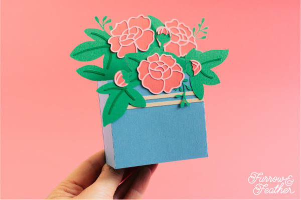 Peonies Flowers Card SVG – Furrow and Feather SVG