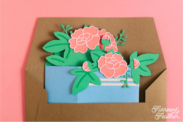 Peonies Flowers Card SVG – Furrow and Feather SVG