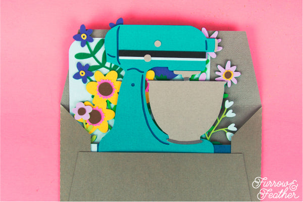 KitchenAid Mixer with Wildflowers Card SVG – Furrow and Feather SVG