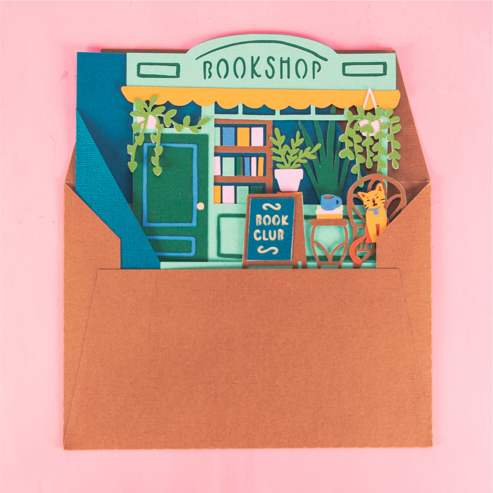 Bookshop Card - 3D Any Occasion Card SVG – Furrow and Feather SVG