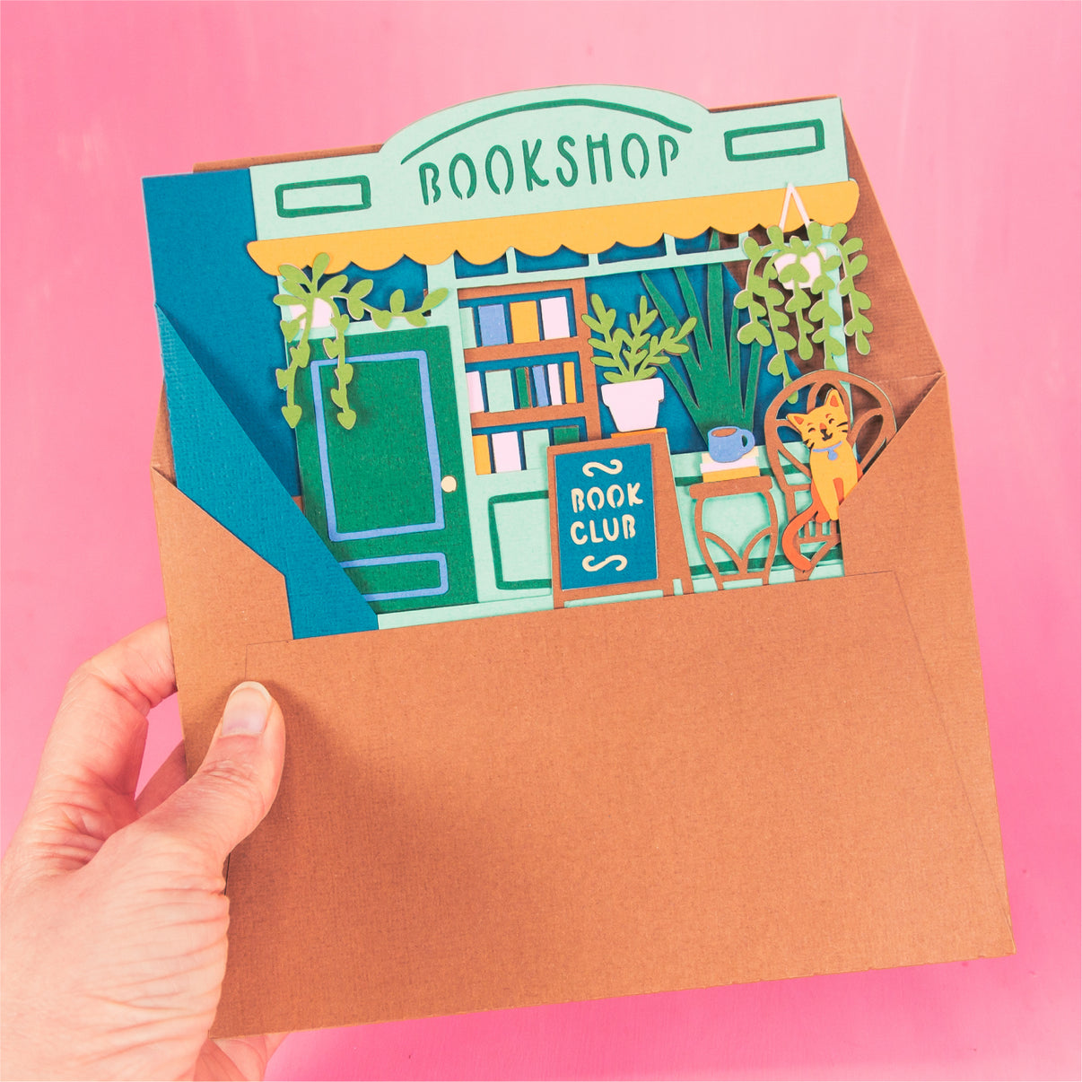 Bookshop Card - 3D Any Occasion Card SVG – Furrow and Feather SVG