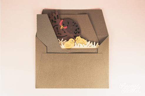 Chicken Nest Box Card - Hen and Chicks Card SVG – Furrow and Feather SVG