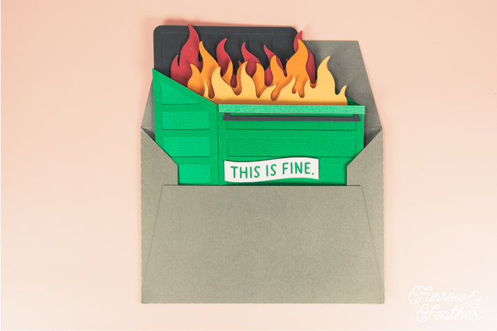 Dumpster Fire Card - 3D Funny Card SVG – Furrow and Feather SVG