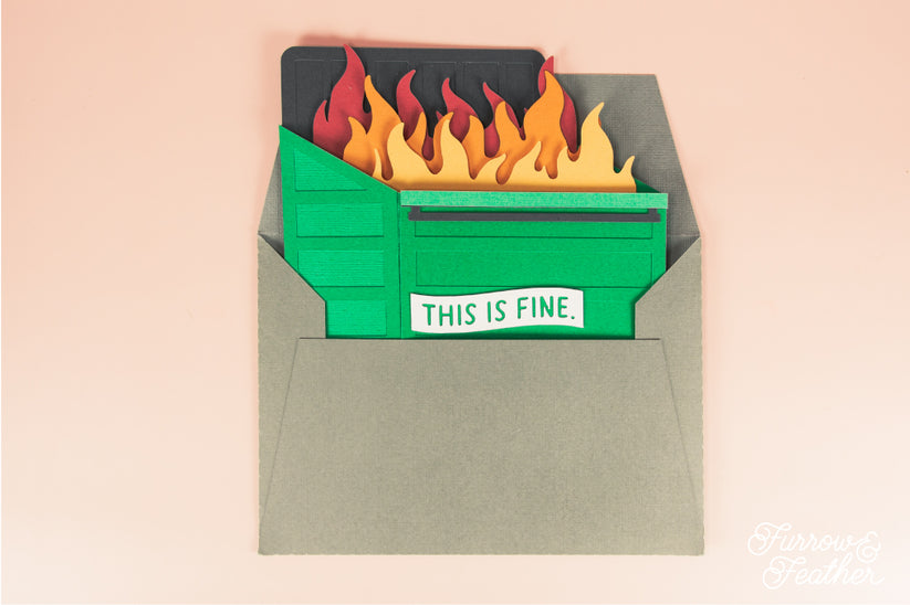 Dumpster Fire Card - 3D Funny Card SVG – Furrow and Feather SVG