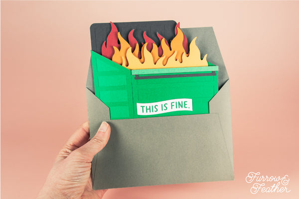 Dumpster Fire Card - 3D Funny Card SVG – Furrow and Feather SVG