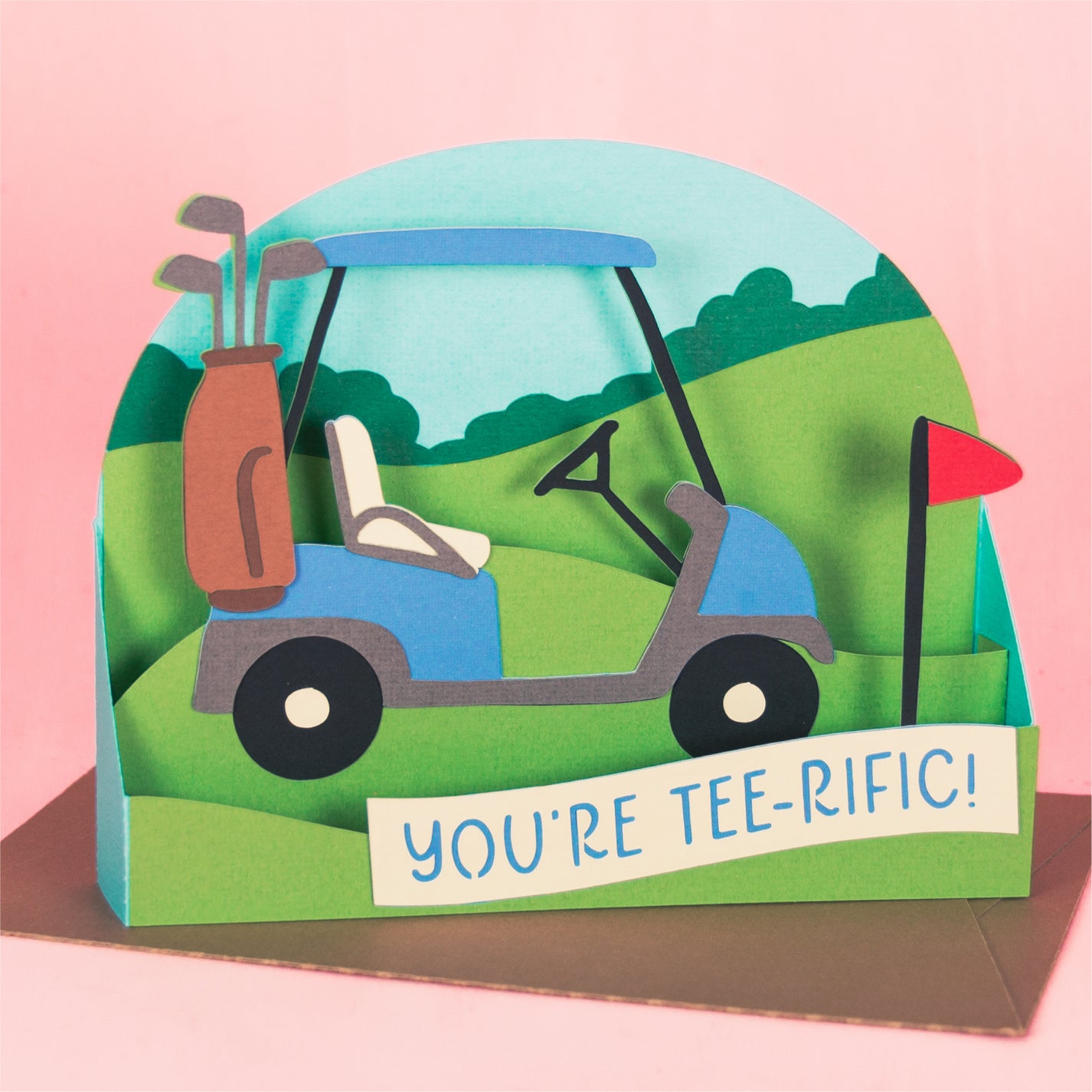 Golf Cart Card - 3D Golfing Card SVG – Furrow and Feather SVG
