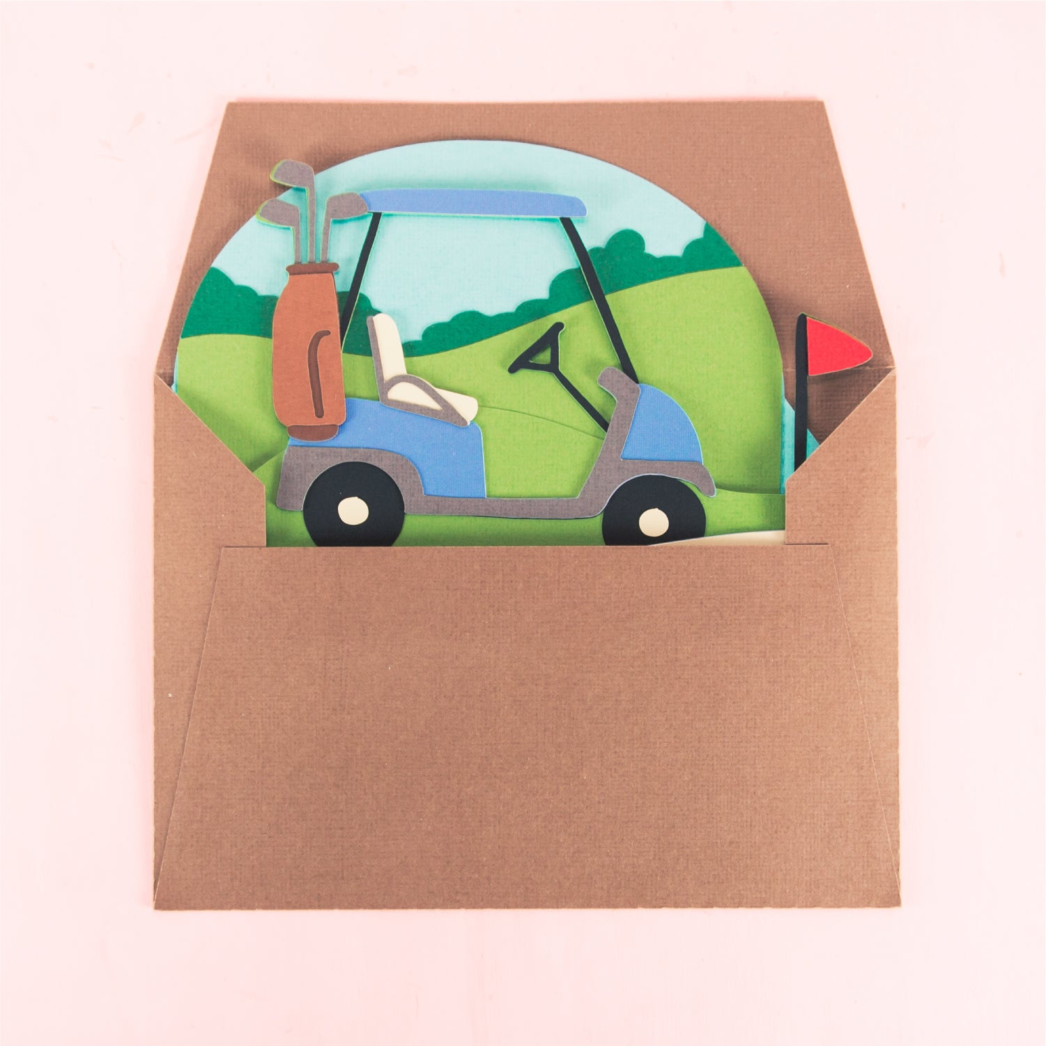 Golf Cart Card - 3D Golfing Card SVG – Furrow and Feather SVG