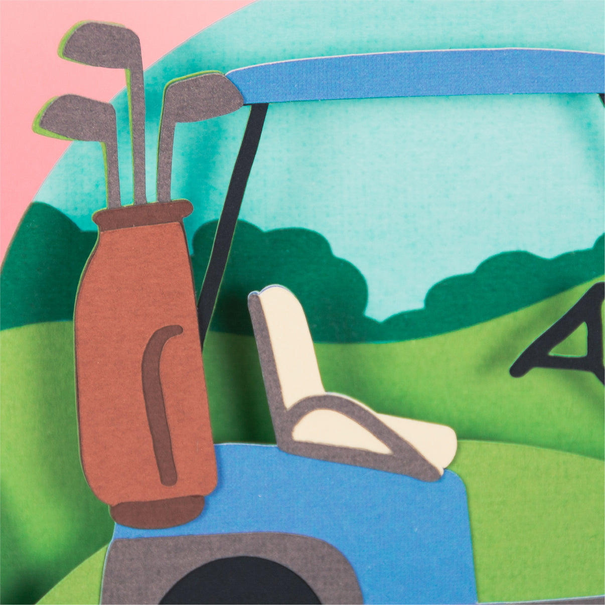Golf Cart Card - 3D Golfing Card SVG – Furrow and Feather SVG
