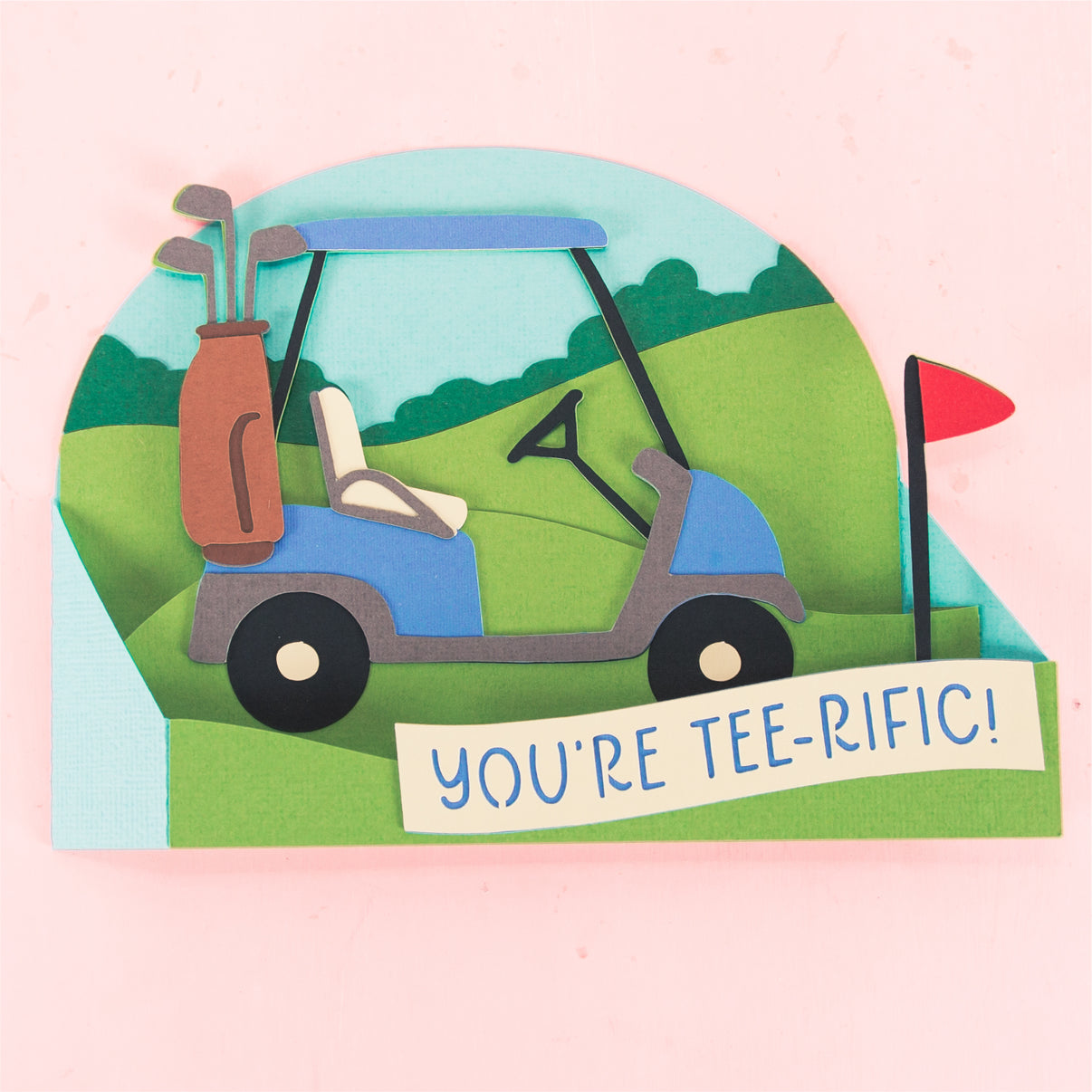 Golf Cart Card - 3D Golfing Card SVG – Furrow and Feather SVG