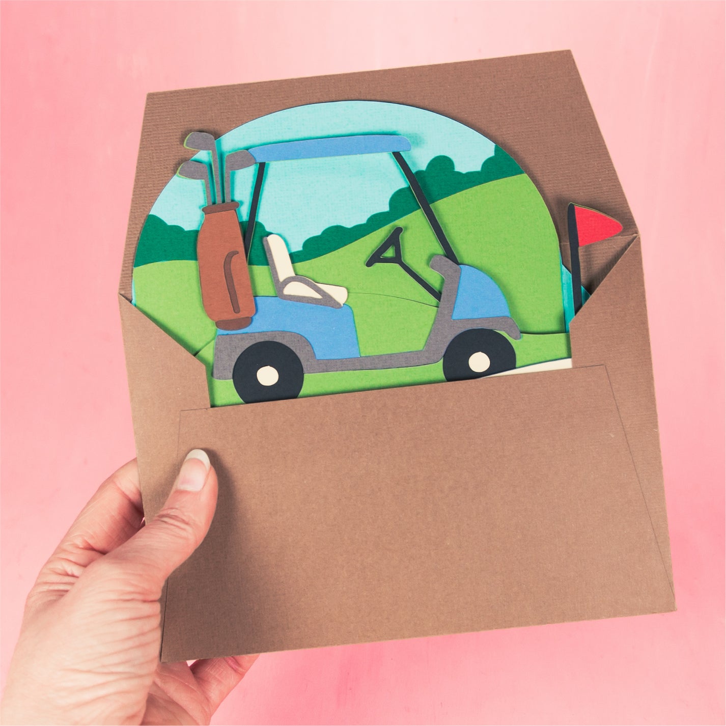 Golf Cart Card - 3D Golfing Card SVG – Furrow and Feather SVG