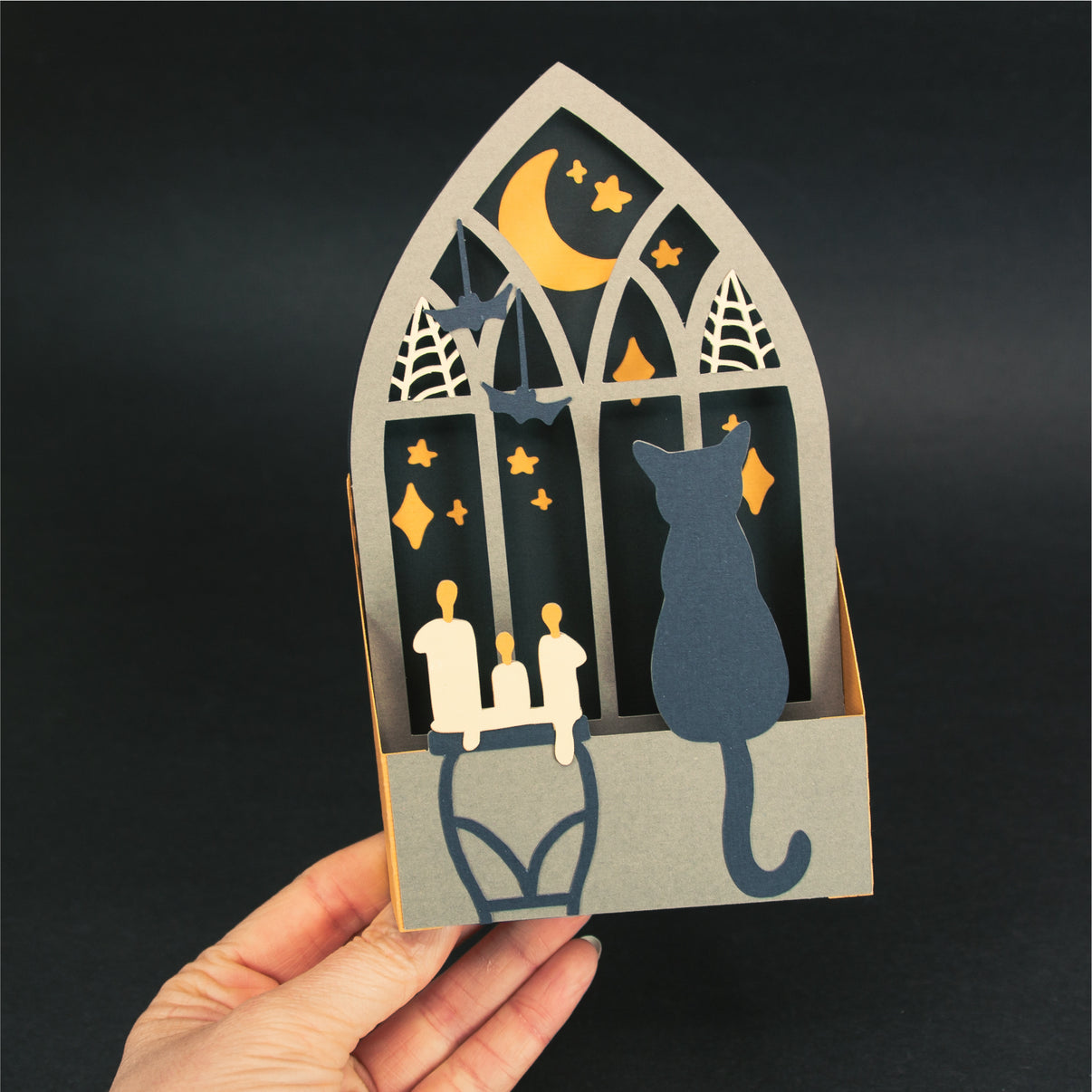 Halloween Window Card - 3D Card SVG – Furrow and Feather SVG