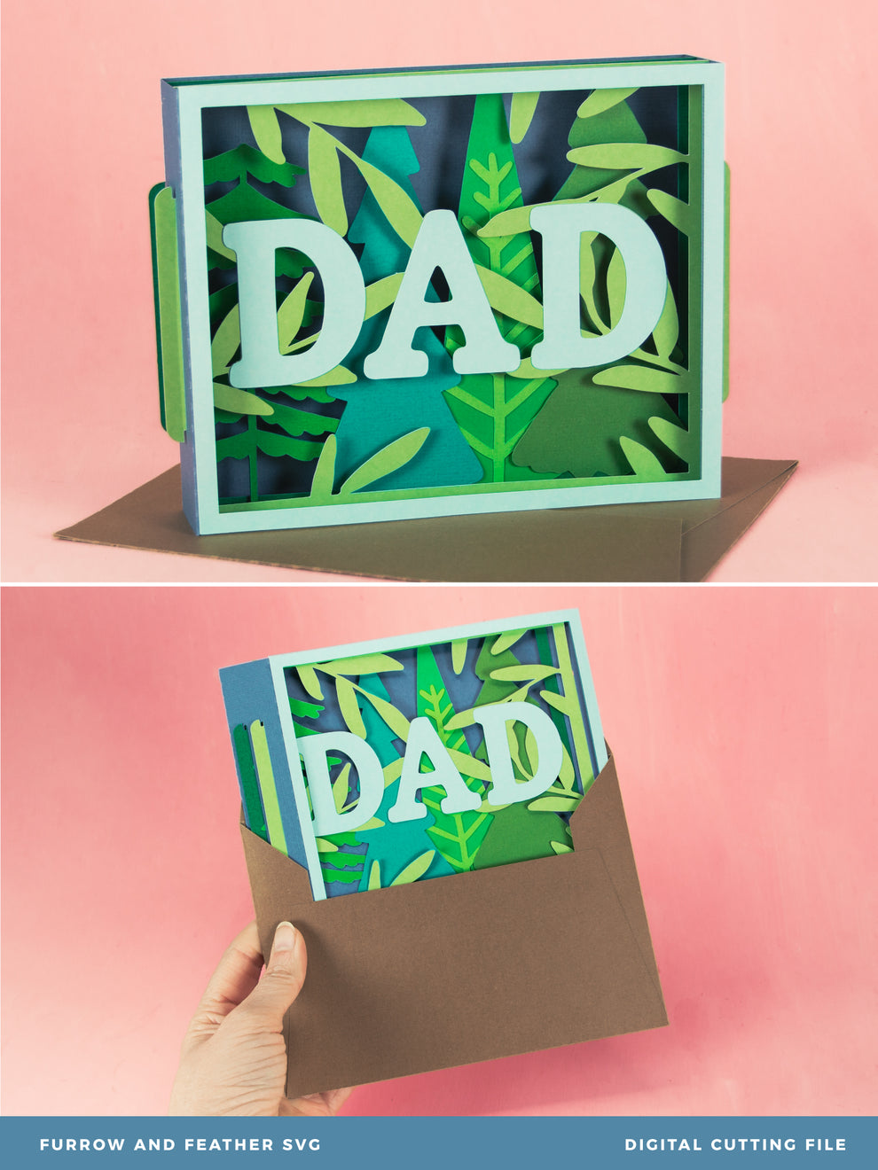Layered Dad Card - 3D Father's Day Card SVG – Furrow and Feather SVG