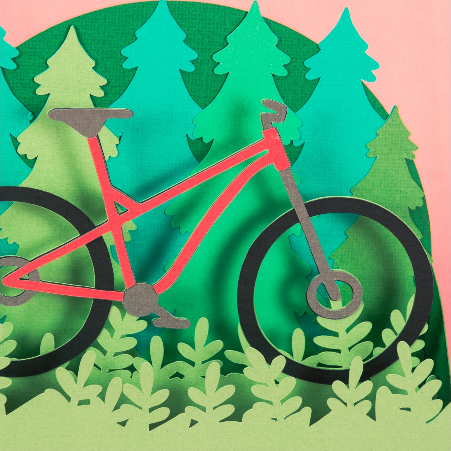 Mountain Bike Card - 3D Biking Card SVG – Furrow and Feather SVG