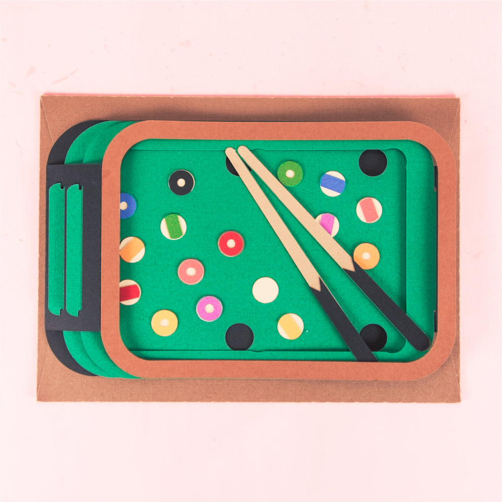 Pool Table Card - 3D Billiards Card SVG – Furrow and Feather SVG