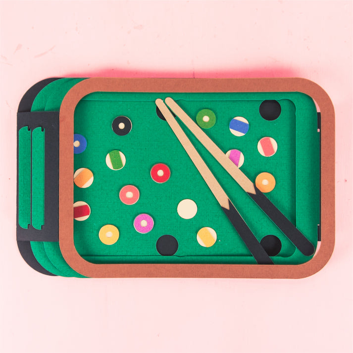 Pool Table Card - 3D Billiards Card SVG – Furrow and Feather SVG