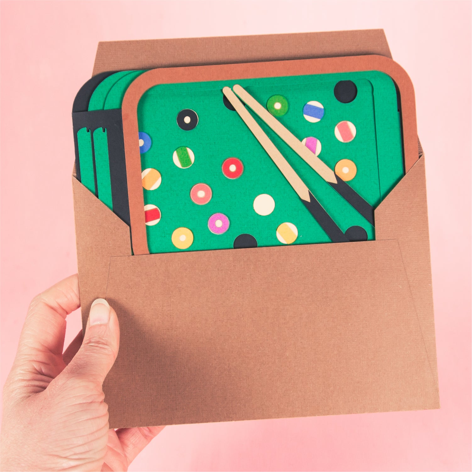 Pool Table Card - 3D Billiards Card SVG – Furrow and Feather SVG