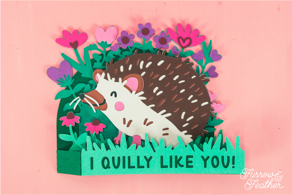 I Quilly Like You - Hedgehog Valentine's Day Card SVG – Furrow and ...