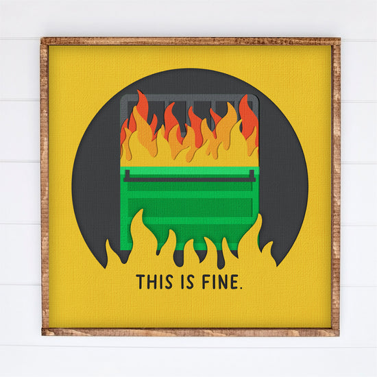 Dumpster Fire Shadow Box - 3D Funny Shadowbox SVG – Furrow and Feather SVG