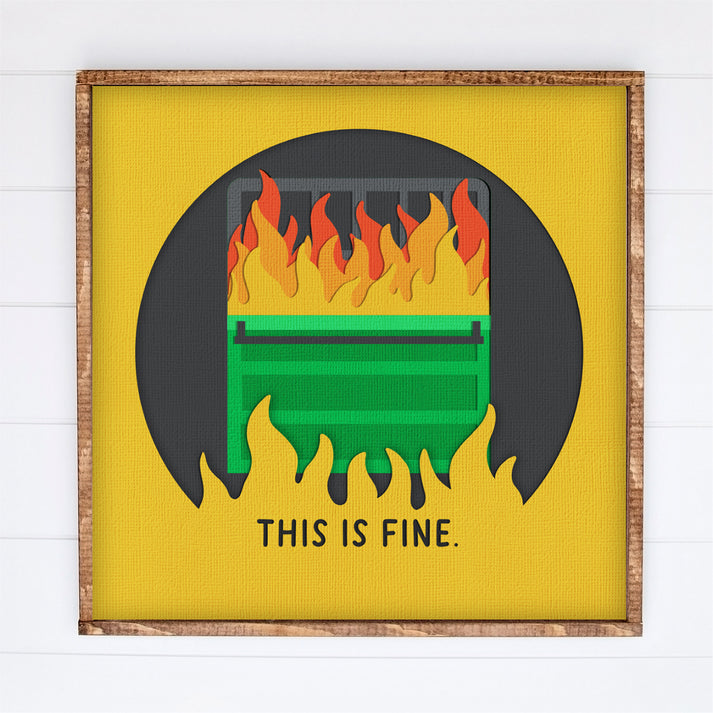 Dumpster Fire Shadow Box - 3D Funny Shadowbox SVG – Furrow and Feather SVG