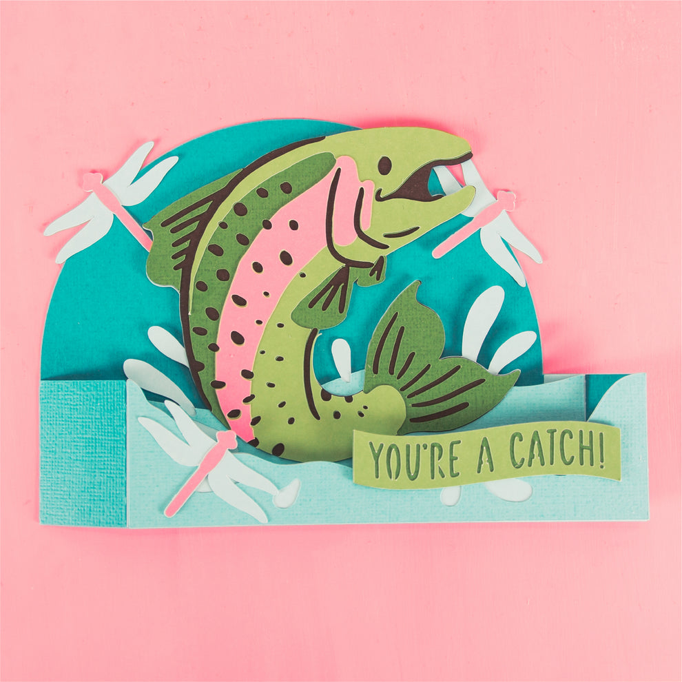 You're a Catch! Fishing Card - 3D Card SVG – Furrow and Feather SVG