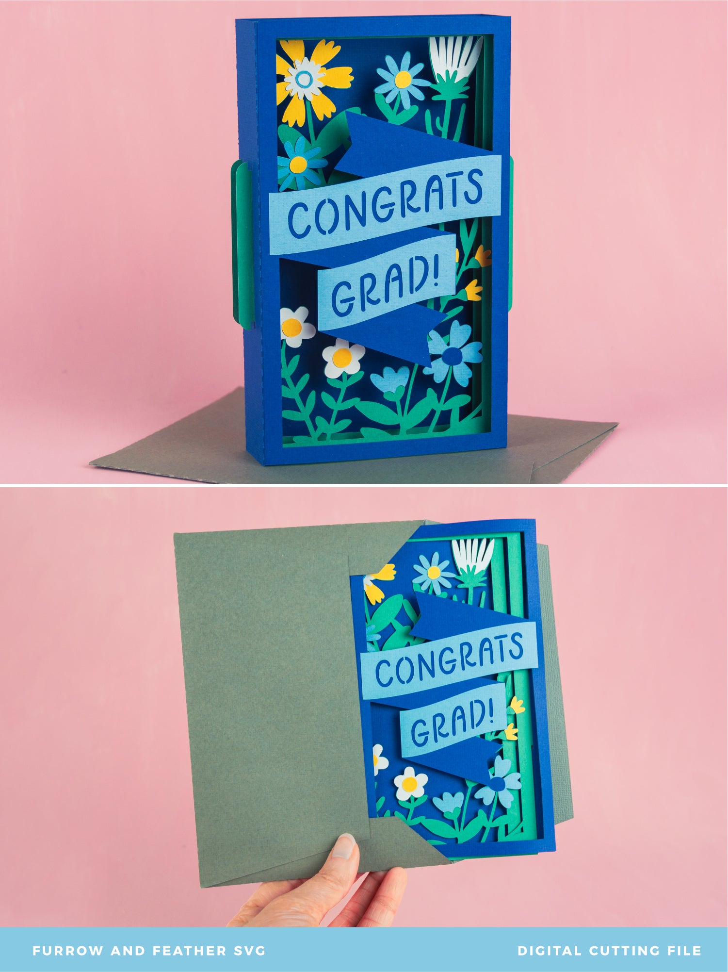 Congrats Grad! Graduation Card SVG – Furrow and Feather SVG