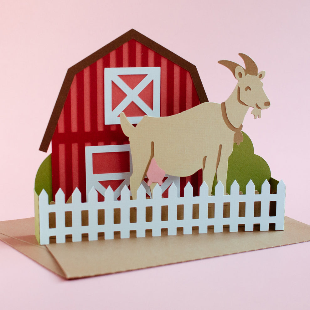 Goat Barn Card SVG – Furrow and Feather SVG